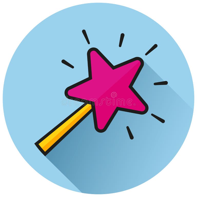 Magic Wand Circle Blue Icon Stock Vector - Illustration of symbol, wand ...