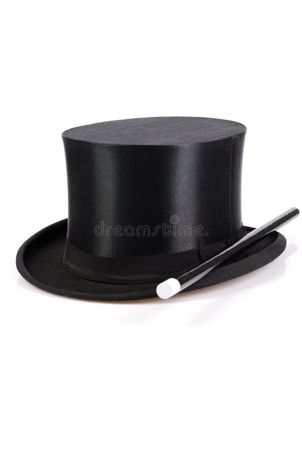 Magic hat and wand stock photo. Image of white, showing - 2457934