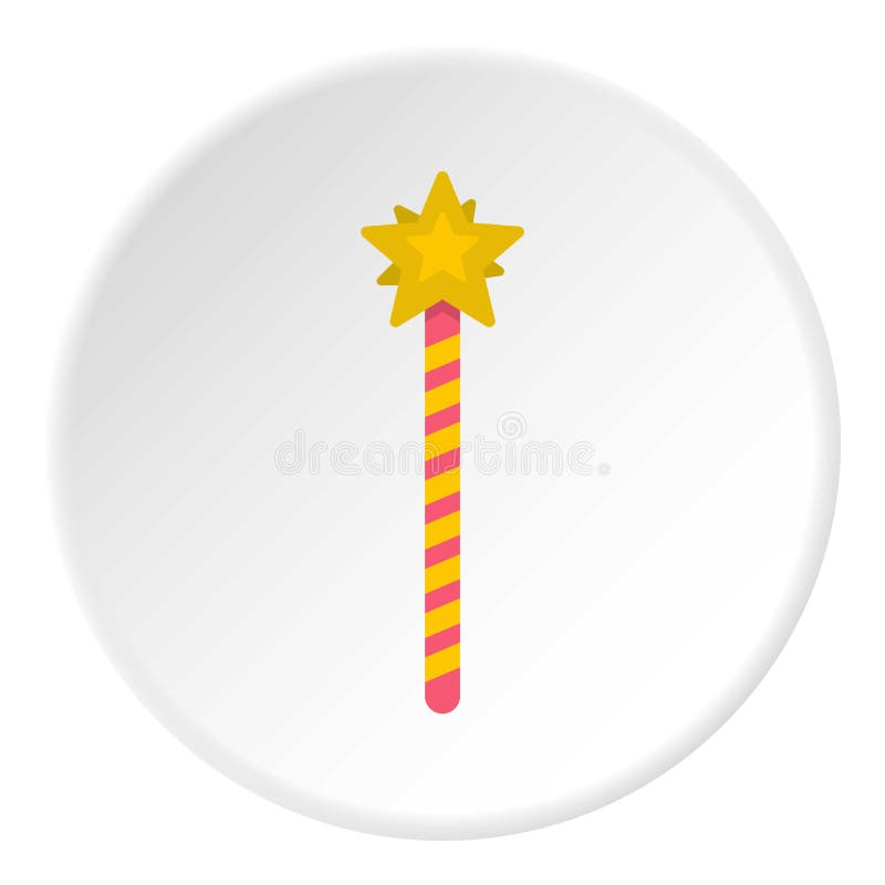 Magic wand icon circle stock vector. Illustration of logo - 95329497