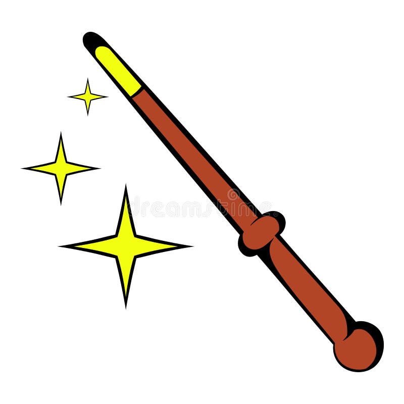 Magic wand cartoon icon stock illustration. Illustration of play ...
