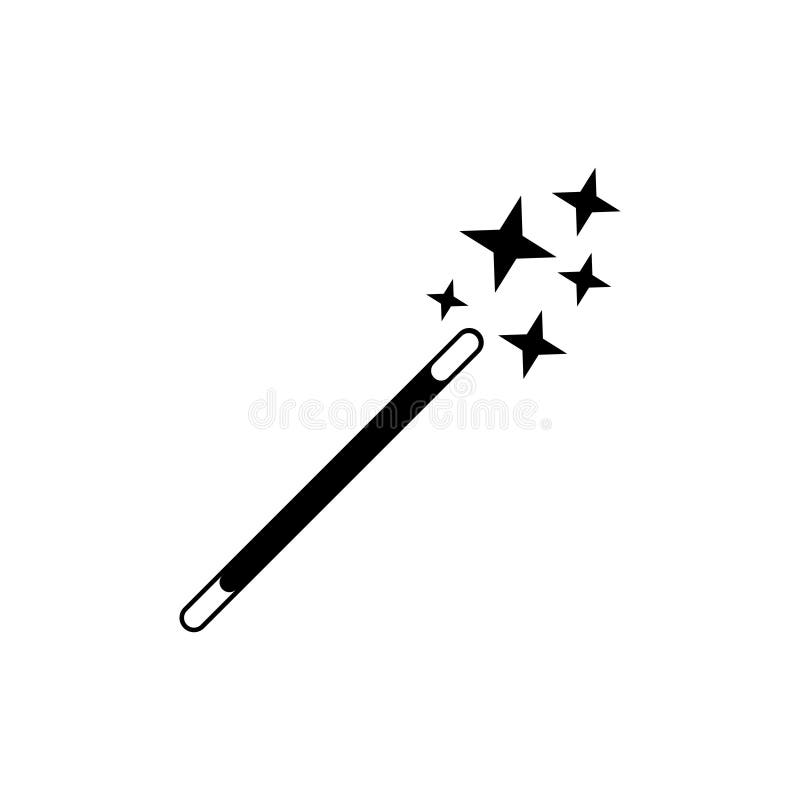 Magic Wand Tool Icon Sticker Isolated on White Background Stock Vector ...