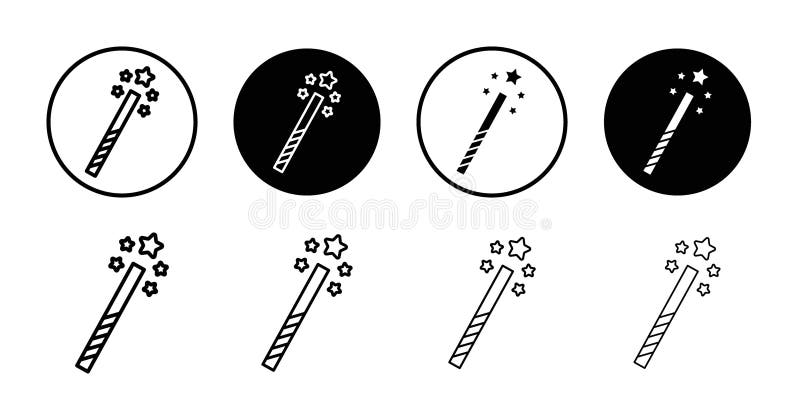 Magic Wand Icon Logo Set Vector Stock Vector - Illustration of magical ...