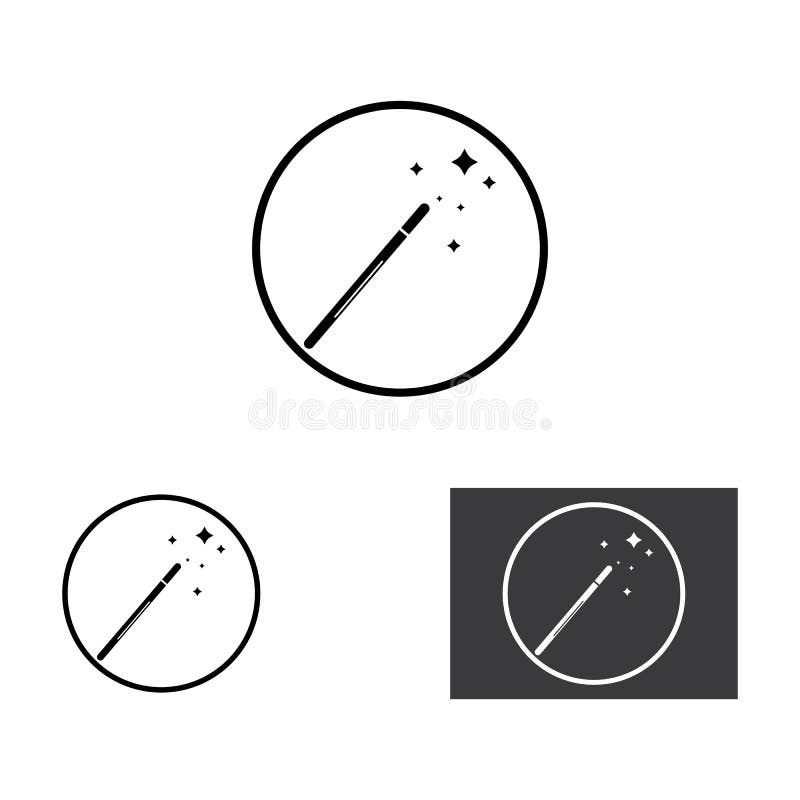 Magic Wand Icon Logo Vector Illustration Design Template Stock Vector ...