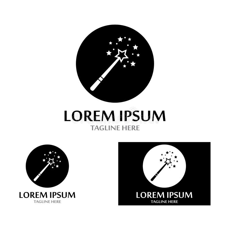 Magic Wand Icon Logo Vector Illustration Design Template Stock Vector ...