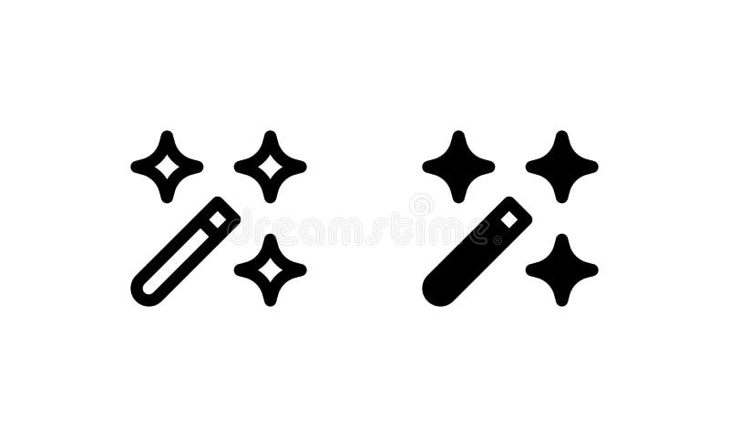 A Wizard Icon Represented by a Magic Wand Stock Vector - Illustration ...