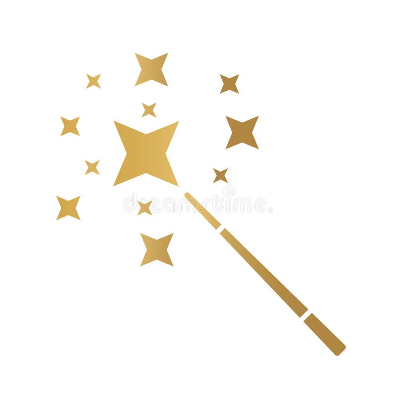 Magic wand icon stock vector. Illustration of sign, shine - 166995034
