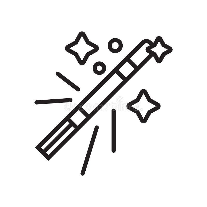 Magic Wand Icon Vector Sign and Symbol Isolated on White Background ...