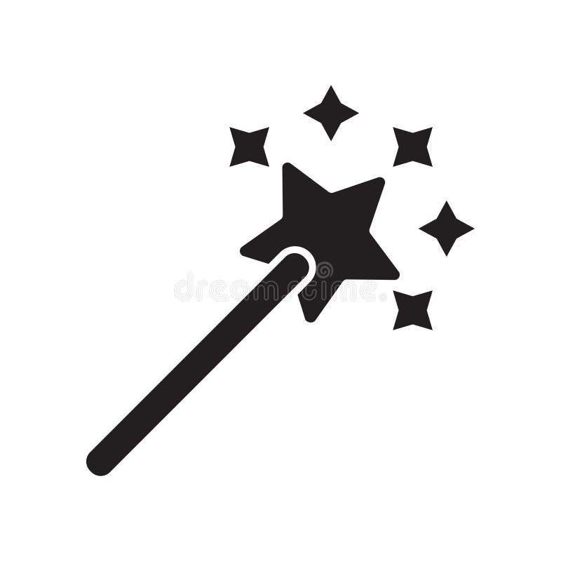 Magic Stick Icon Logo Vector Symbol. Magic Wand Icon Isolated On White ...