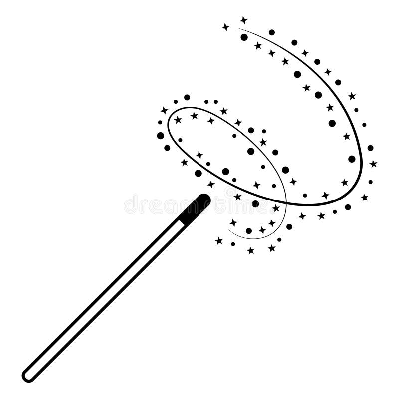 Magic Wand Logo, Icon Stick Star, Trick Sparkles Wand Princess Stock ...