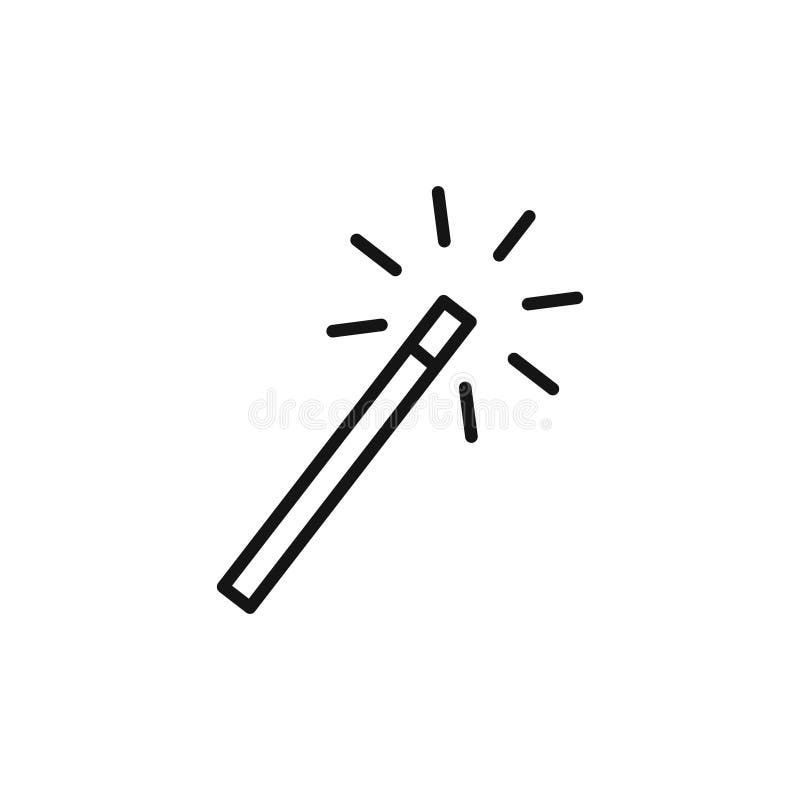 Magic Wand Logo Sign Vector Outline Stock Vector - Illustration of ...