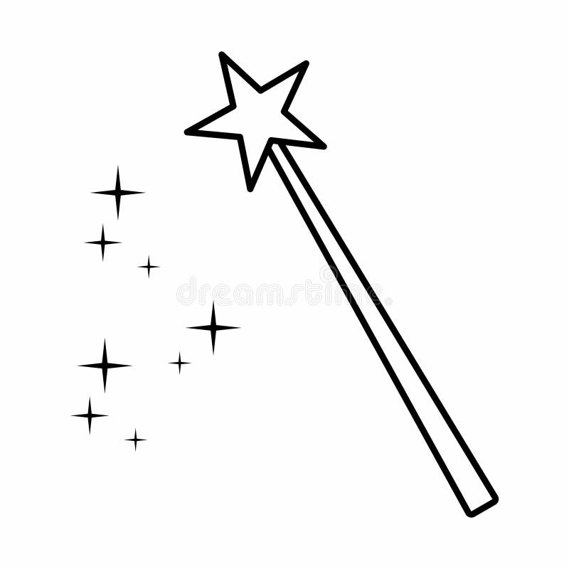Magic Wand Outline Icon Vector Illustration Stock Vector - Illustration ... Magic Wand Outline Icon Vector Illustration Stock Vector - Illustration ...
