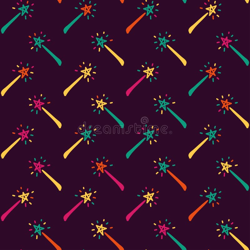 Magic wand pattern stock vector. Illustration of decoration - 74444646