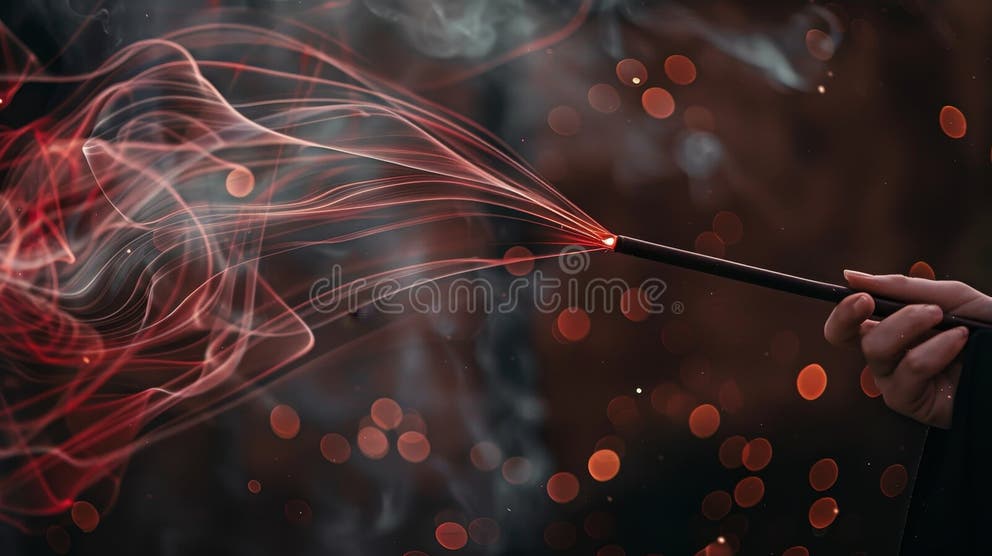 A Magic Wand in the Process of Casting a Spell, Creating a Magical ...