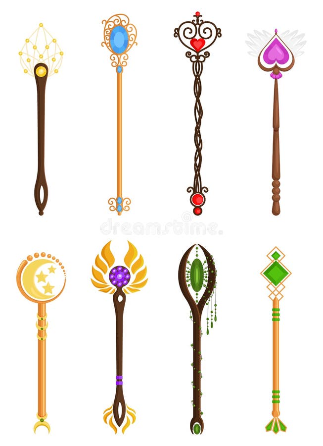 Magic wand set stock vector. Illustration of entertainment - 232480999