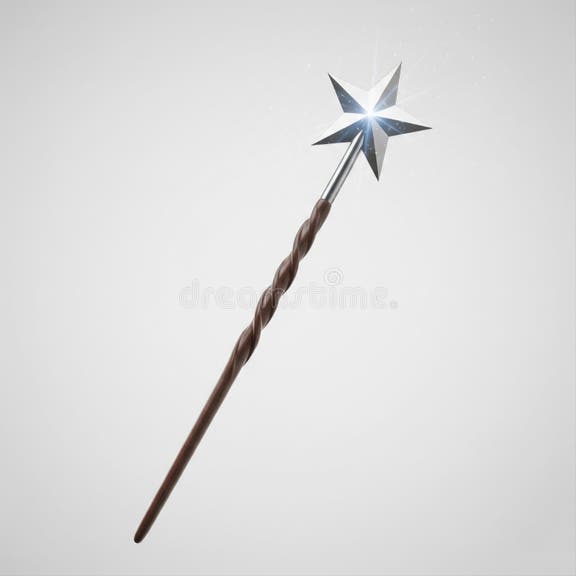 Magic Wand, Silver Star Tip Stock Illustration - Illustration of star ...