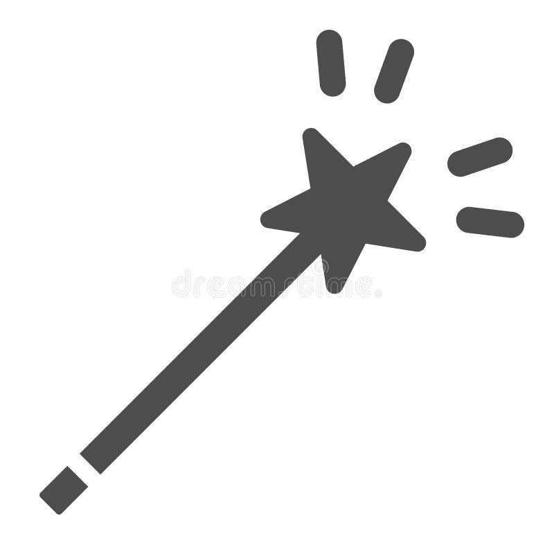 Magic Wand Solid Icon. Star on Stick Vector Illustration Isolated on ...
