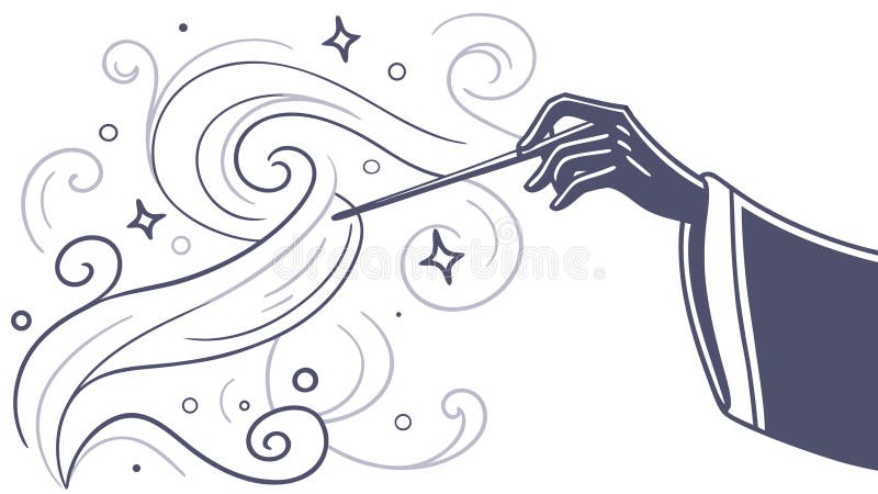 Magic Wand Spell Casting Hand, Mystical Enchantment, Vector Design ...