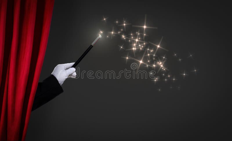 Magic wand on stage stock image. Image of magician, horizontal - 61276211