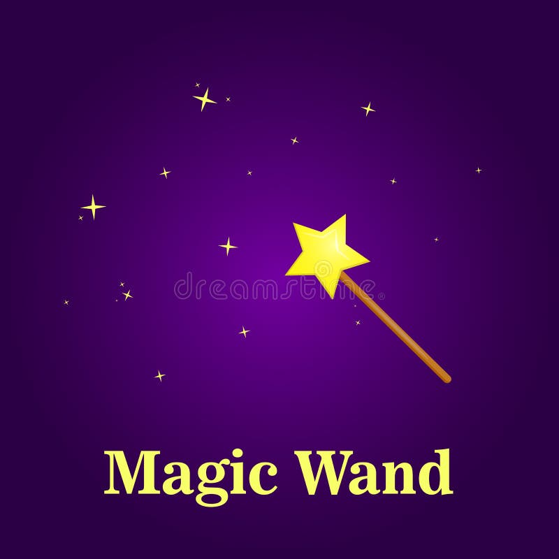 Magic wand with star stock vector. Illustration of dust - 104418892