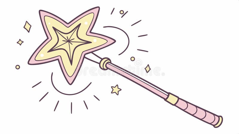 Magic Wand with Stars, Fantasy and Spell Symbol Vector Design ...
