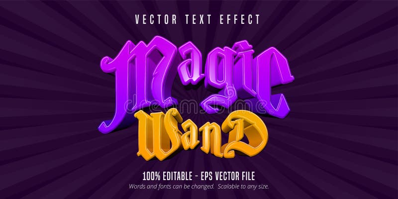 Magic World Text, 3d Gold and Silver Metallic Style Editable Font ...