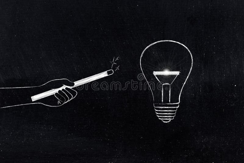 Magic Wand Turning on a Lightbulb Stock Image - Image of help ...