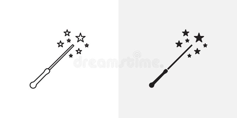 Magic wand vecor icon set stock vector. Illustration of black - 340376516