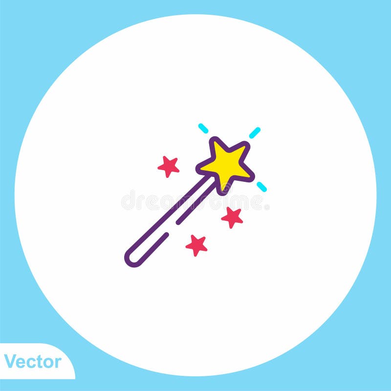 Magic Wand Vector Icon Sign Symbol Stock Vector - Illustration of icon ...