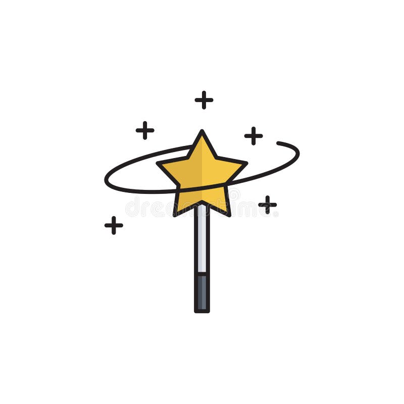 Magic Wand Vector Icon Symbol Isolated on White Background Stock Vector ...
