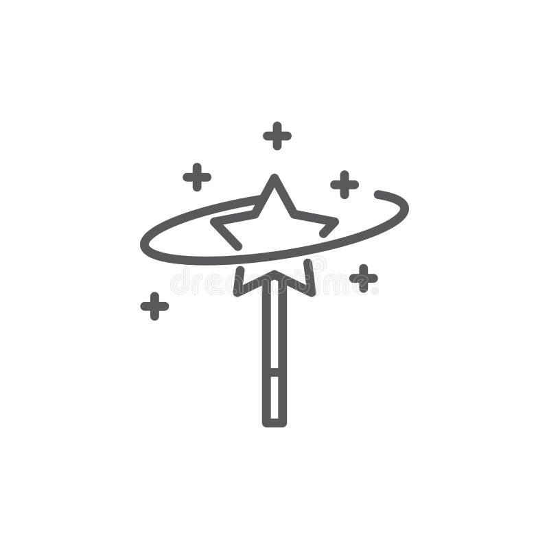 Magic Wand Vector Icon Symbol Isolated on White Background Stock Vector ...