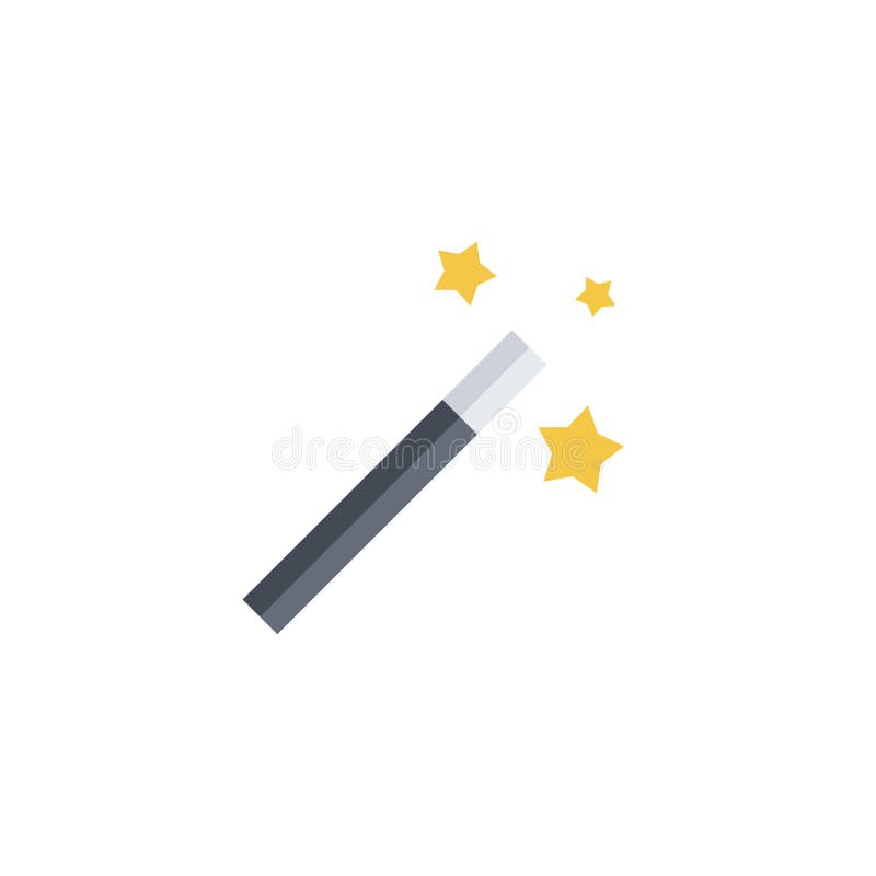 Magic Wand Vector Icon Symbol Isolated on White Background Stock Vector ...