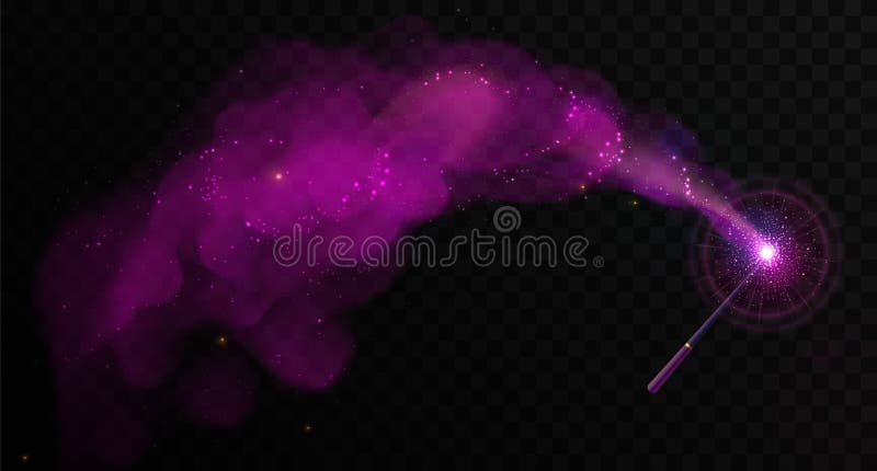 Magic Wand with Pink Glowing Shiny Trail Like Love Heart. Isolated on ...