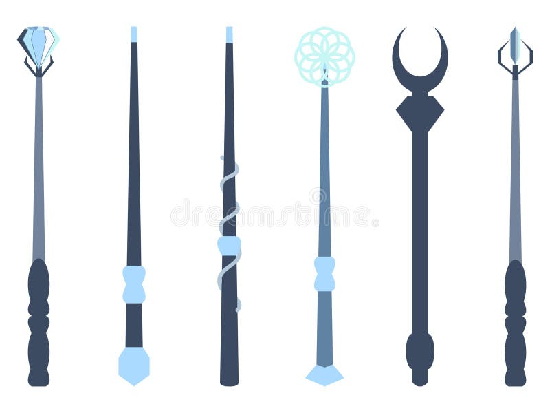 Magic Wands. Magic and Magical Objects. Wizard Tool Stock Vector ...