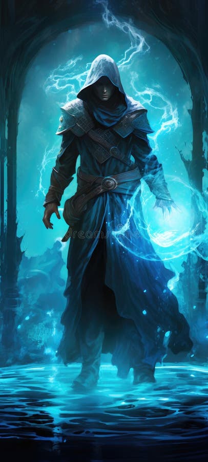 Warrior in the water stock illustration. Illustration of comics - 285174083