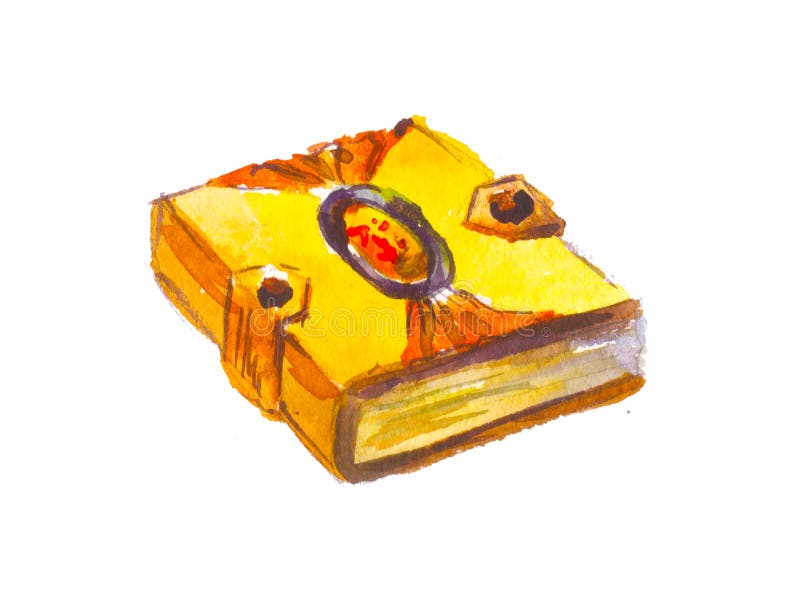 Magic Watercolor Book. Gold Illustration Stock Illustration ...