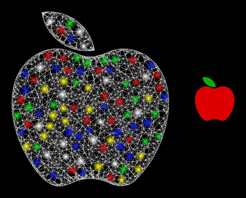 Magic Web Mesh Apple Icon stock vector. Illustration of pink - 235076723