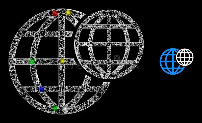 Magic Web Mesh Space Globes Icon Stock Vector - Illustration of ...