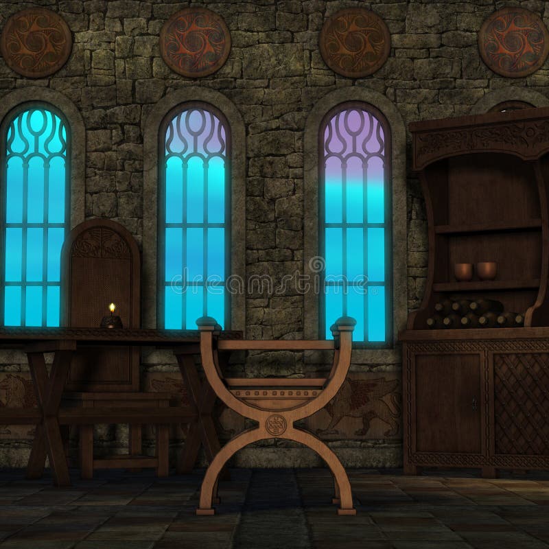 Magic Window in a Fantasy Setting Stock Illustration - Illustration of ...