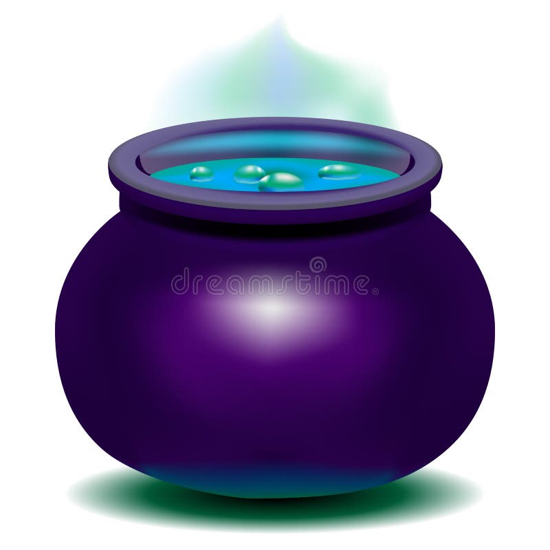 Witch kettle with potion. stock vector. Illustration of isolated - 44364445