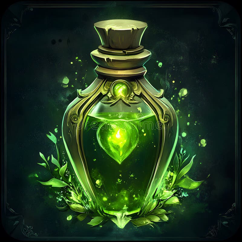 Potion Cartoon Bottle of Elixir. Magic Herbal Liquid Stock Illustration ...