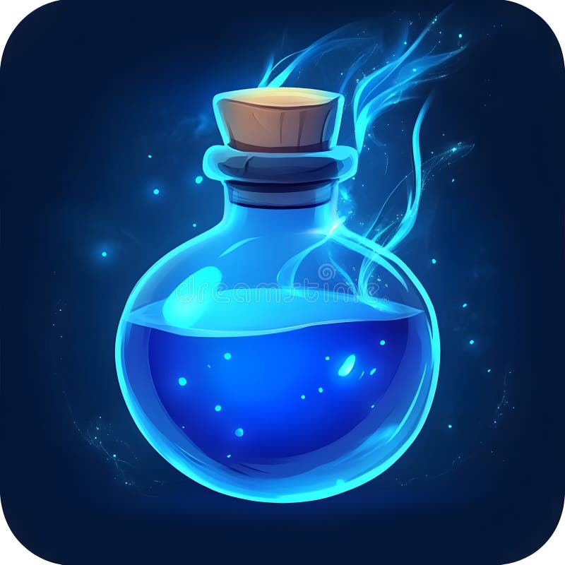 Potion Cartoon Bottle of Elixir. Magic Herbal Liquid Stock Illustration ...