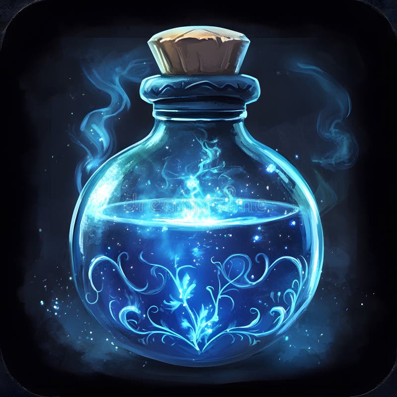 Potion Cartoon Bottle of Elixir. Magic Herbal Liquid Stock Illustration ...