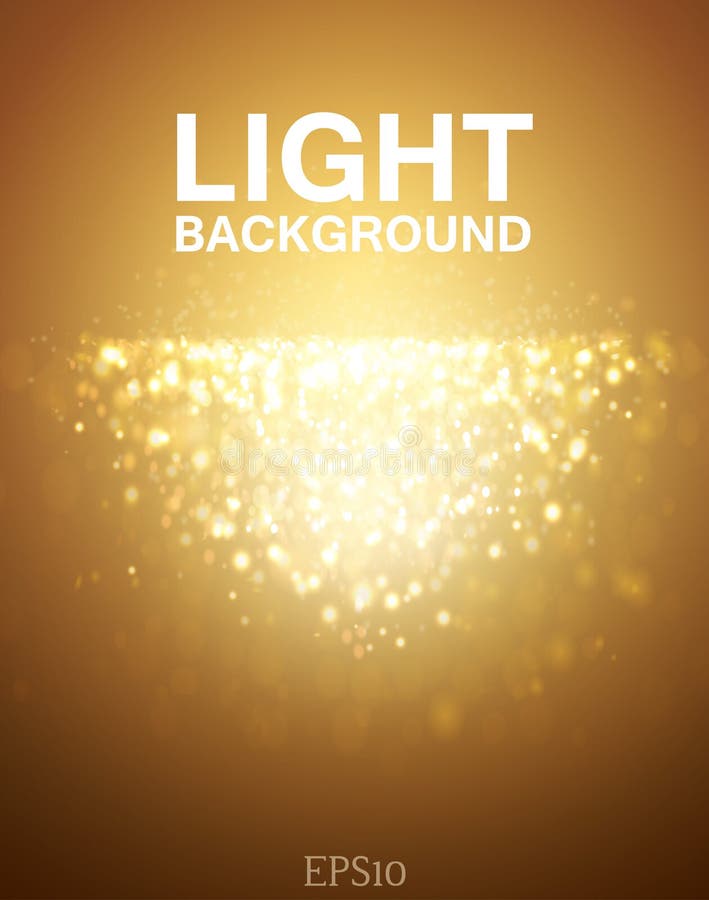 Magic Yellow Lights with Bokeh Effect Stock Illustration - Illustration ...