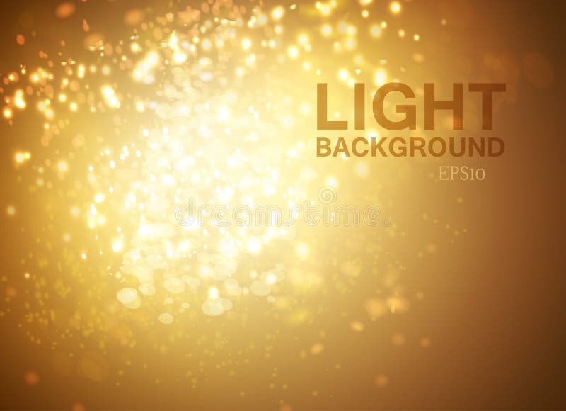 Magic Yellow Lights with Bokeh Effect Stock Illustration - Illustration ...