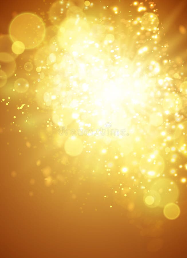 Magic Yellow Lights with Bokeh Effect Stock Illustration - Illustration ...