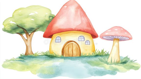 A Magical Abode of a Wizard is Bathed in Moonlight, Distinguished by a ...