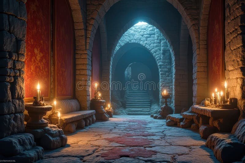 Magical Adventures in Dragon-Filled Realms Stock Illustration ...