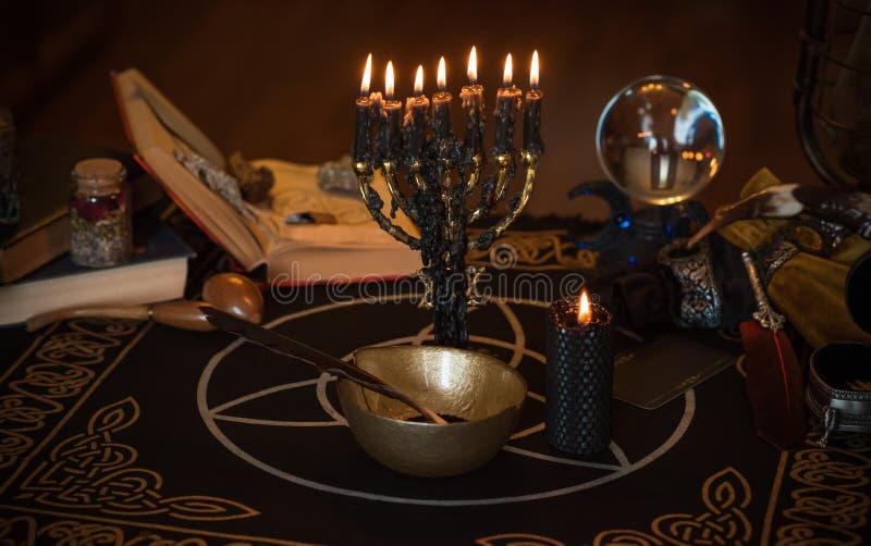 Magical Altar, Old Magic Concept, Spells and Prediction Concept Stock ...