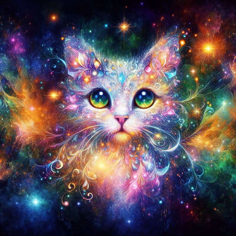The Magical, Artificial Cat Galaxy Stock Image - Image of curls, effect ...