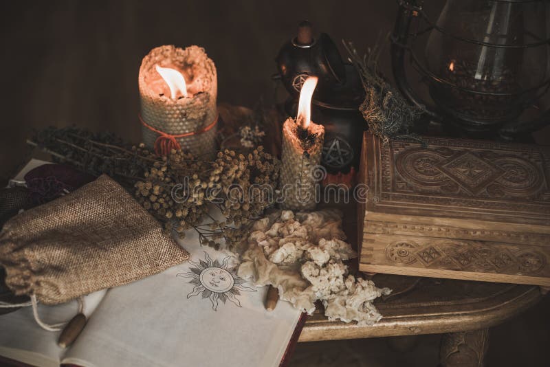 Magical Attributes, Old Magic Concept Stock Photo - Image of burning ...